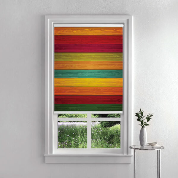 Rainbow Wood Plank Window Roller Blind - Magicdecor®