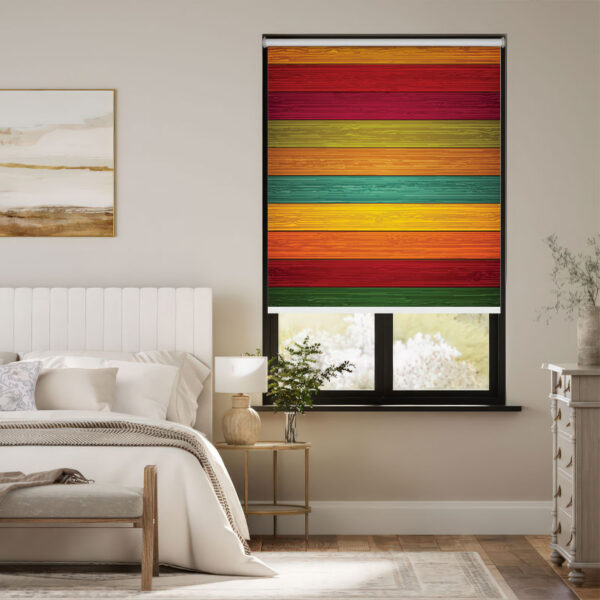 Rainbow Wood Plank Window Roller Blind - Magicdecor®