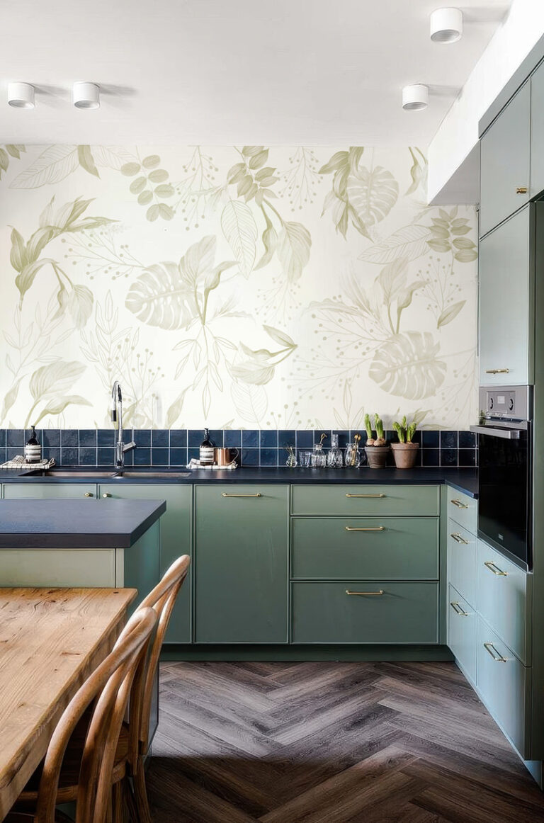 Luminera, Muted Tropical Line-Art Wallpaper - Magicdecor®