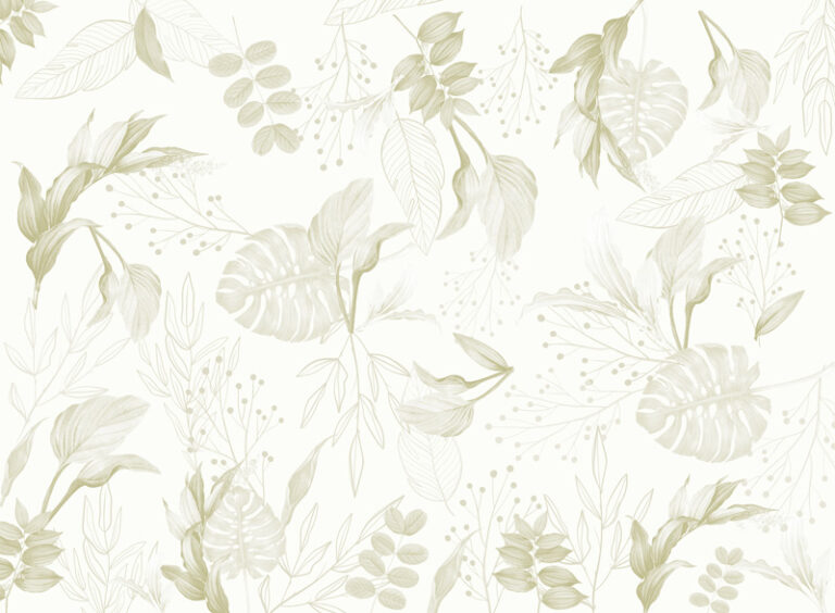 Luminera, Muted Tropical Line-Art Wallpaper - Magicdecor®