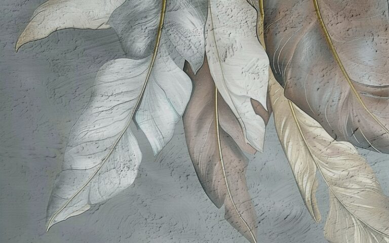 Taruva, Textured Leaf Mural Inspired by Indian Motifs Wallpaper - Magicdecor®