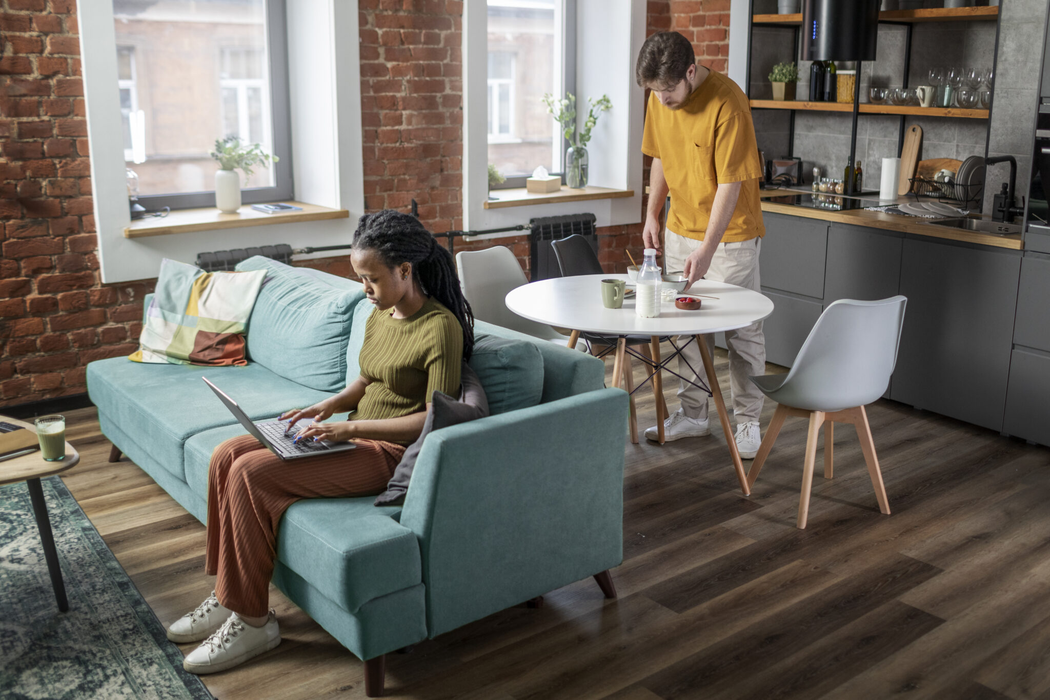 How to Create Visual Zoning in a Studio Apartment Using Wallpaper ...